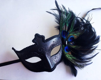 Masquerade Half face Mask Halloween Metal Mask by HigginsCreek