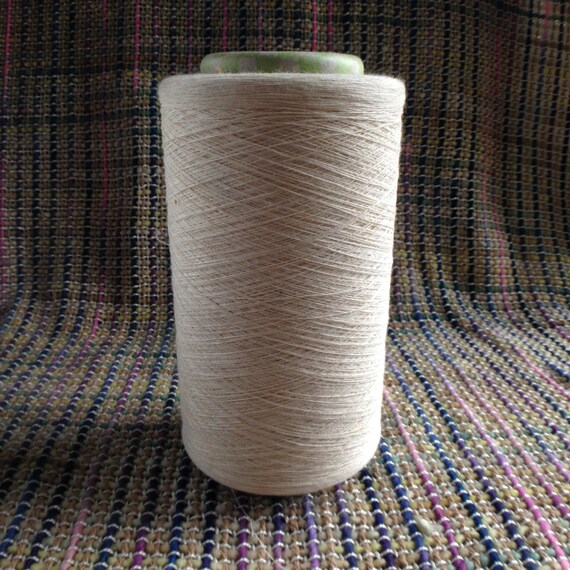 SAMPLE Natural cotton spool of yarn for weaving crochet