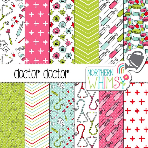 Medical Digital Paper Doctor Doctor seamless