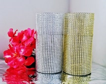 SALE, Rhinestone Vase, Bling Wedding Décor, Bling Vase, Candle Holder ...