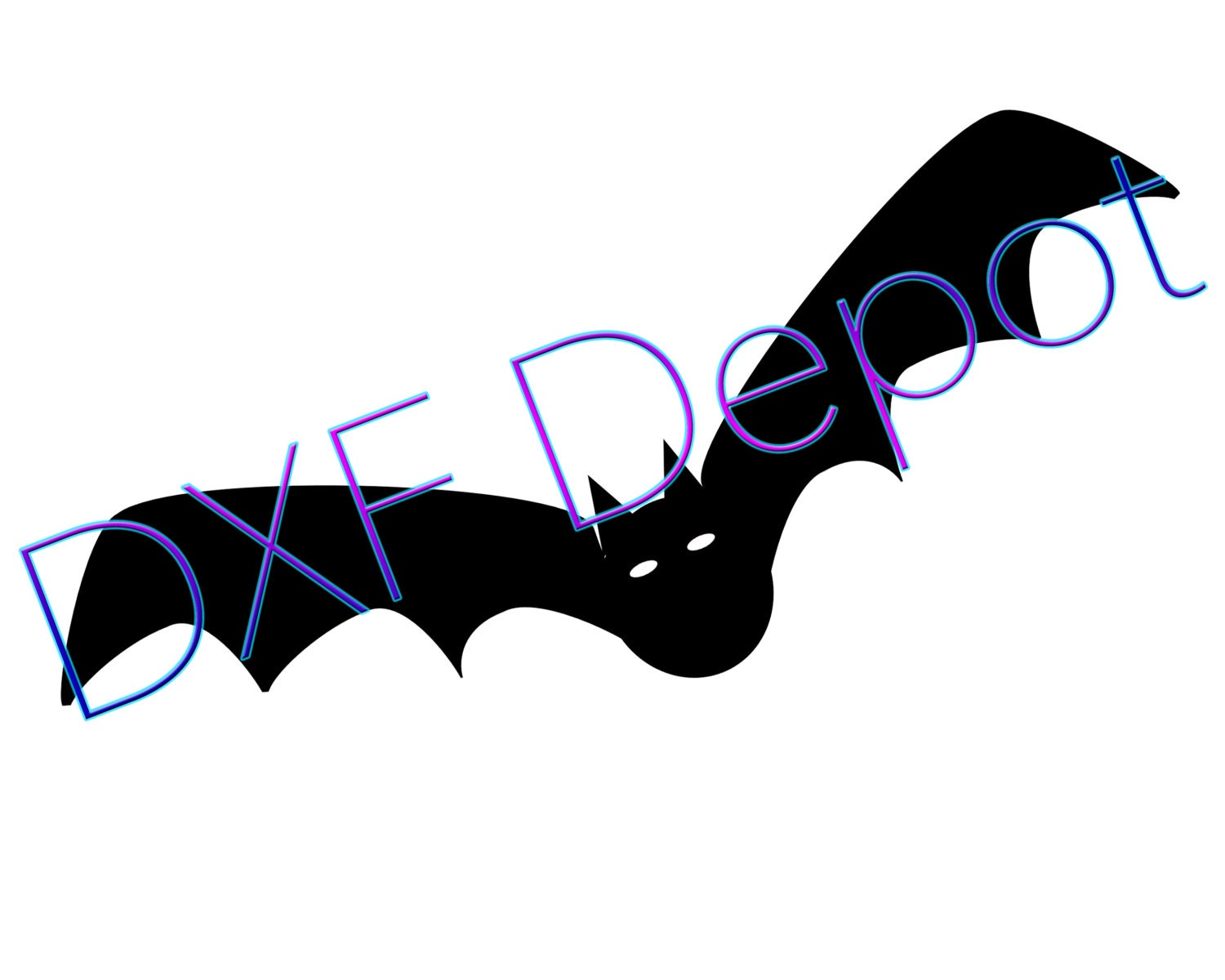 Bat .dxf format. CNC Cut File Vector Art Clip Art DXF