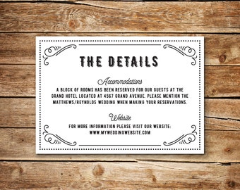 Printable Info Card Info Card Template DIY by birDIYdesign