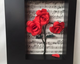 Single paper rose paper roses gift for her by DianaSianCrafts