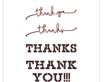 Thank you stencil | Etsy