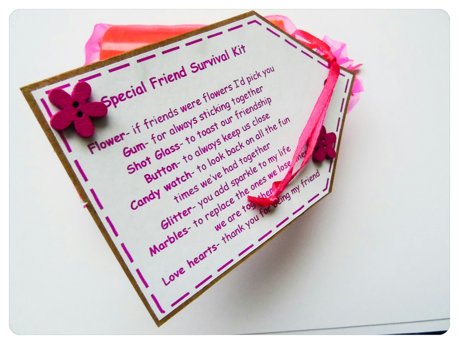 Personalied Special Friend Survival Kit by KeepsakesandgiftsbyR