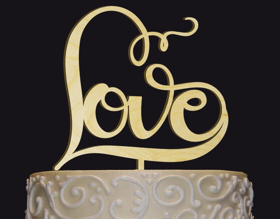 Gorgeous LOVE Cake Topper for any occasion Bridal by LaserTree