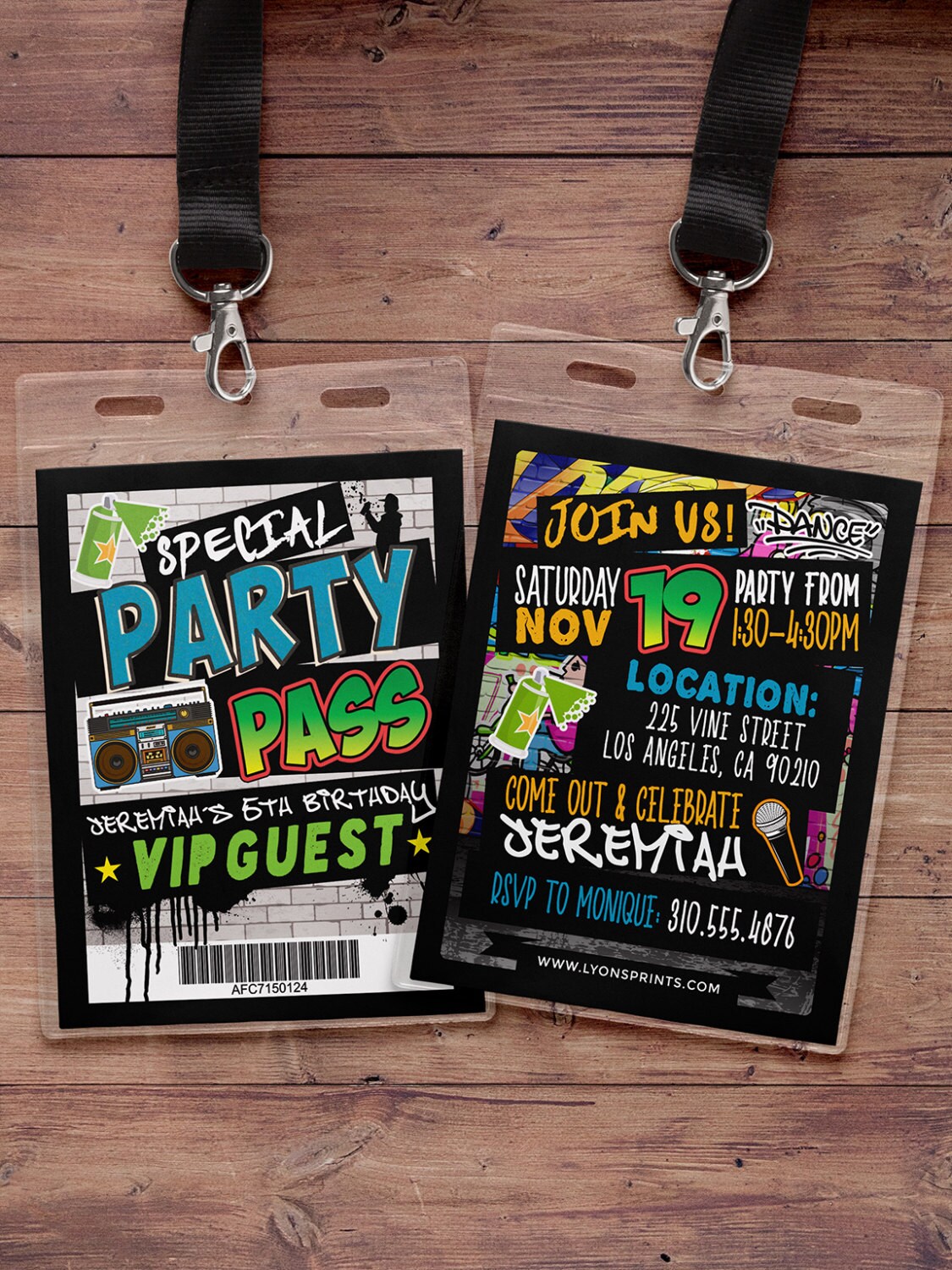 Hip Hop Swagger VIP PASS backstage pass Vip invitation