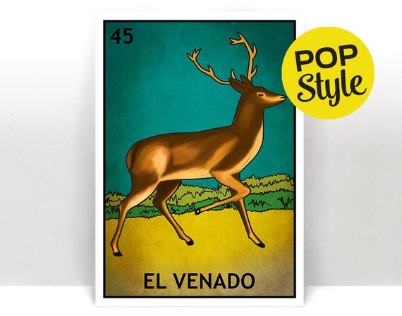 El Venado Loteria The Deer Mexican Bingo Art Print Poster