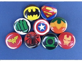 Superhero buttons | Etsy