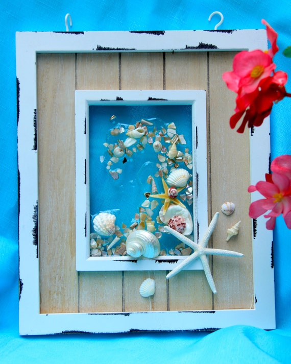 Wave Art for Beach House Decor Seashell Wave Ocean Glass