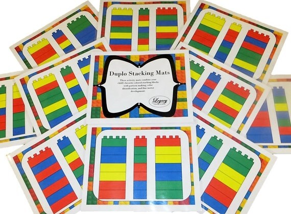 Items similar to PRINTABLE Duplo Activity, Building Blocks Pattern ...