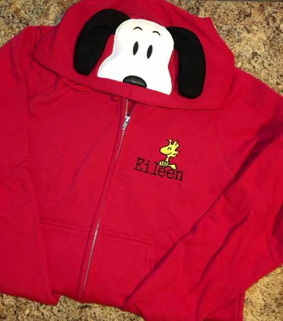 Snoopy Inspired Hoodie Zip Jacket Kids thru Adult Sizes