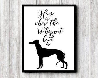 Whippet silhouette | Etsy