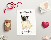 Popular items for pug card on Etsy