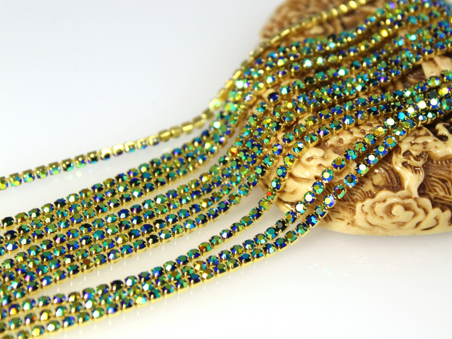 SS6 Rhinestone chain 1/2 yard Crystal Rhinestone Glass Chain