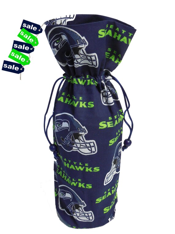 Seattle Seahawks Wine Bottle Gift Bag Go by BoringCraftingStudio