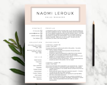 Pink resume | Etsy