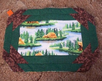 Log cabin placemat | Etsy