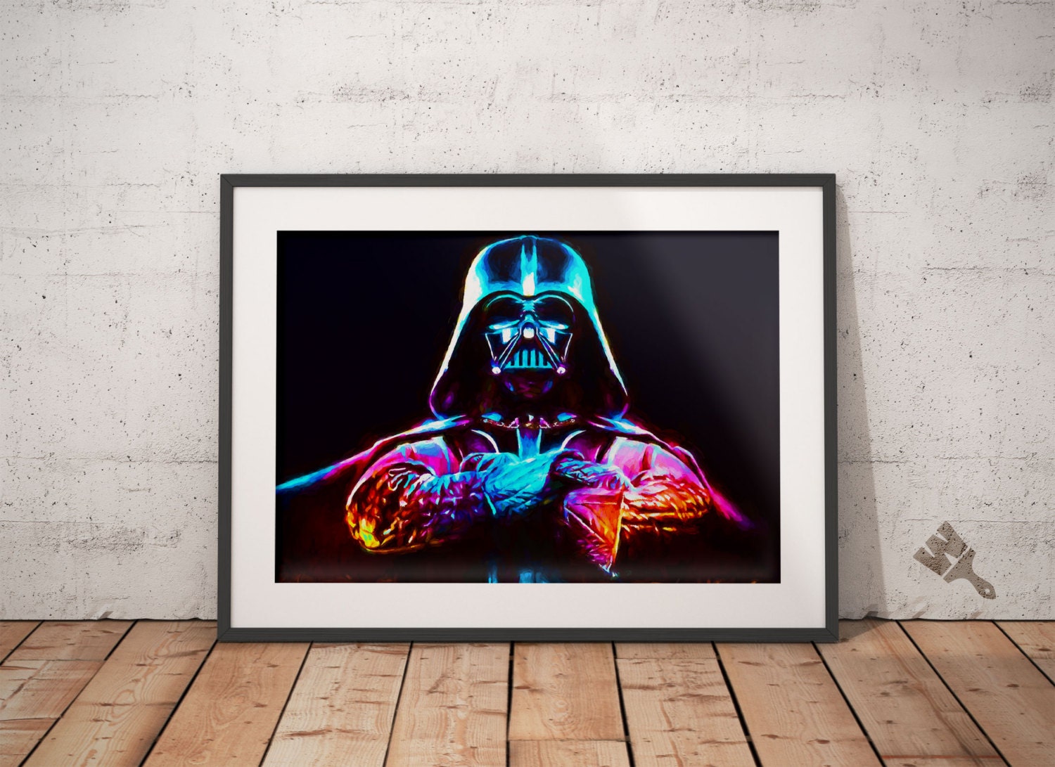Neon Darth Vader Print Star Wars Painting Darth Vader