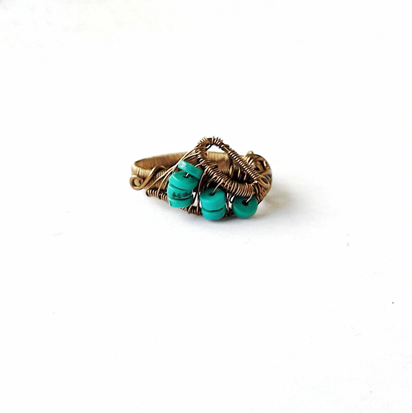 Turquoise Ring Wire Wrapped Ring Alternative Engagement