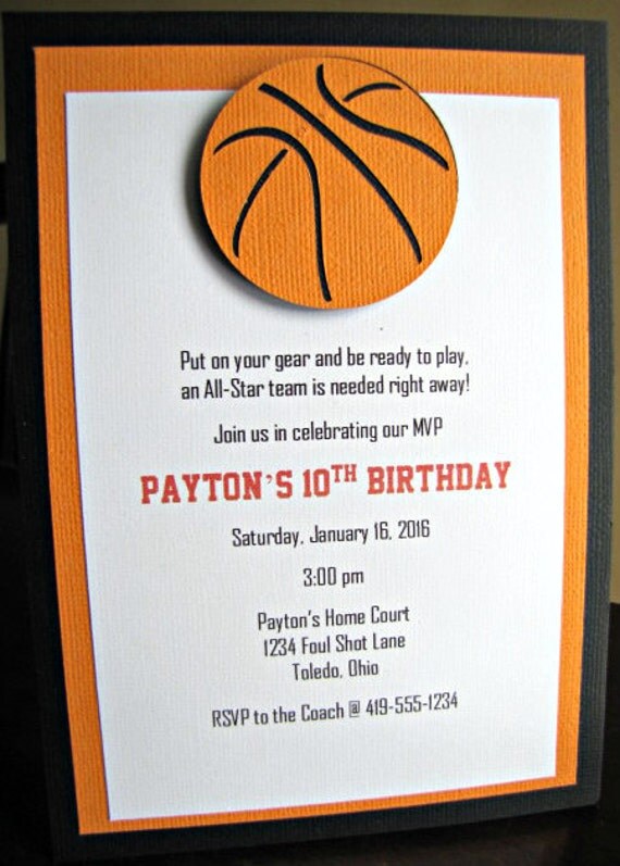 Basketball Invitation Wording