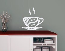 Unique coffee cup decal related items | Etsy