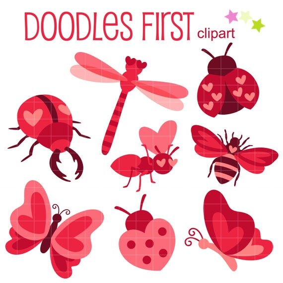 Love Bugs Digital Clip Art for Scrapbooking Card Making