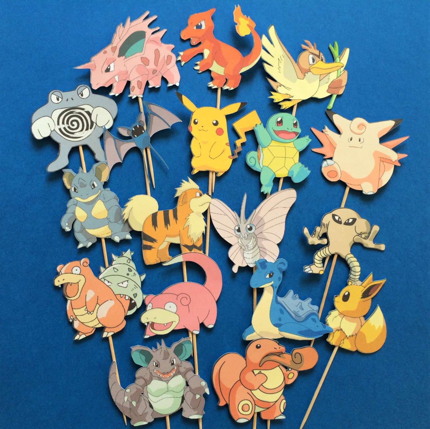 Pokémon cupcake toppers Pokémon cake toppers Pokémon party