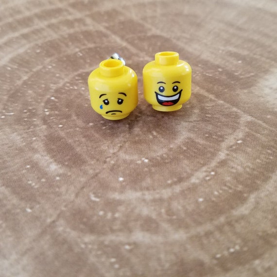 Happy/Sad Lego Mini Figure Head Earrings Free Shipping