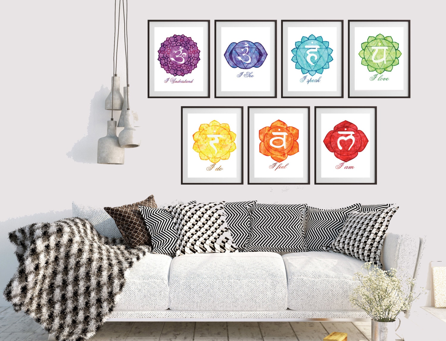 Chakra Set Chakra Meditation Wall Art Set Chakra Prints