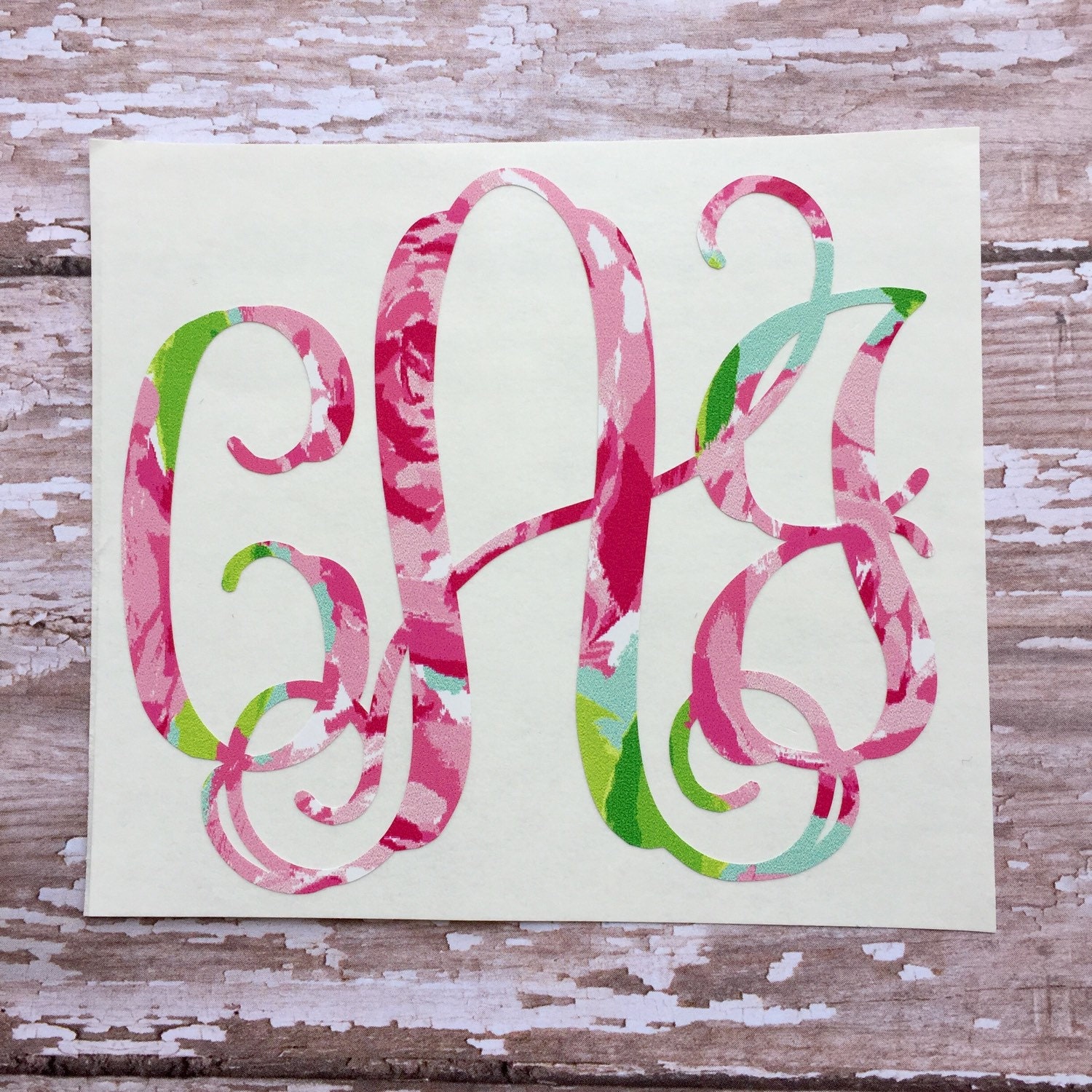 Lilly Pulitzer Monogram decal / Monogram Car decal / Yeti
