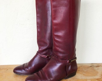Burgundy boots | Etsy