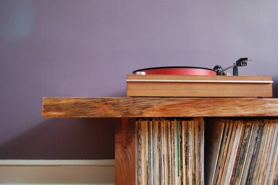 Solid Walnut / Douglas Fir Record Player Table / Shelf Low