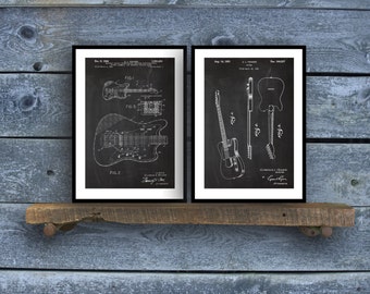 Vintage guitar art | Etsy