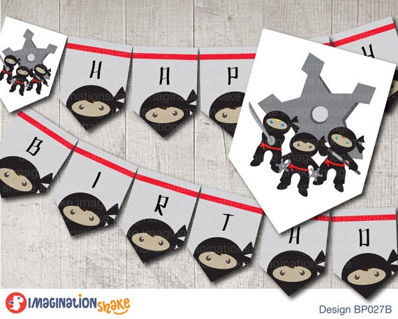 Ninja Birthday Party Banner PRINTABLE / Ninja Birthday