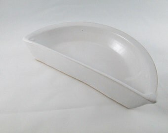 HALF PIE PLATE Handmade Stoneware in Blue / by PaschalPottery