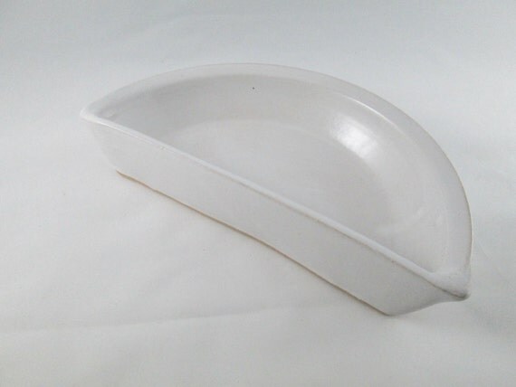 Items similar to HALF PIE PLATE. Handmade Stoneware in White Glazed ...
