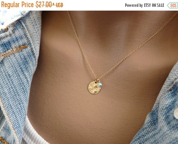 Disc necklace, Gold disc necklace, Coin necklace, Tiny disc necklace ...