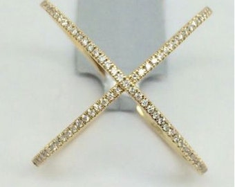 Diamond x ring | Etsy