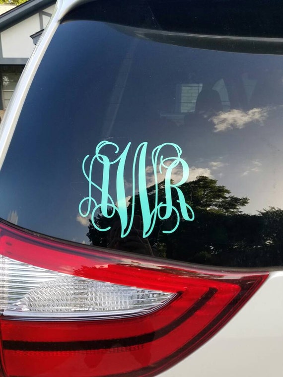 Monogram Car Vinyl Decal 5x7