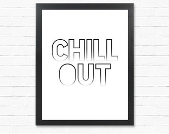 Chill word art | Etsy