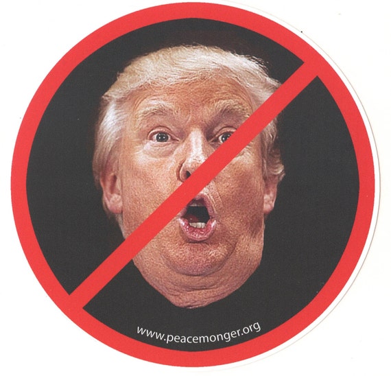 CS155-Y NO TRUMP Anti Trump Photo Version Bumper Sticker