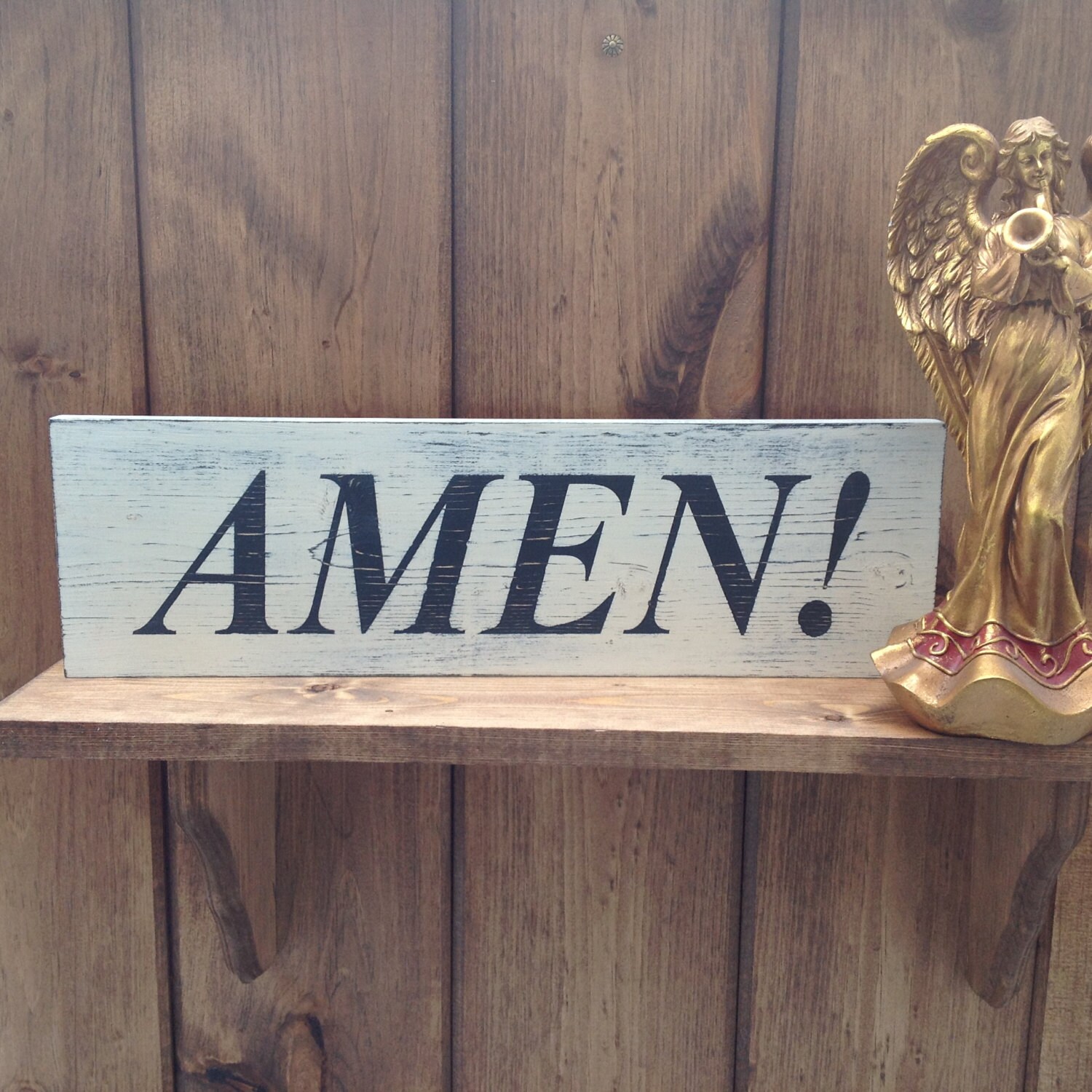 Amen Sign Handmade Wood SignShabby Chic Sign Farmhouse Sign