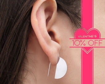 Items similar to Half Circle Earrings-Geometry Collection-Handcrafted ...