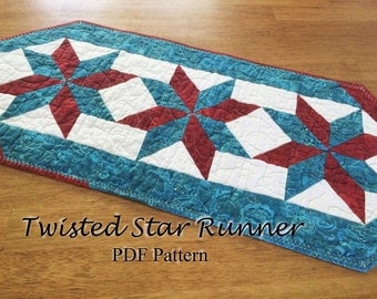 Items similar to Christmas Stars Table Runner PDF Quilt Pattern on Etsy