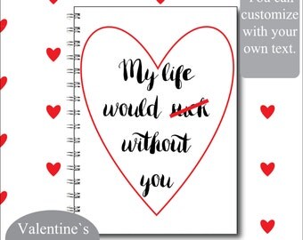 I Love you Notebook quote A5 Simple Journal by SimplyNotebooks