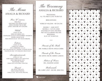Simple wedding menu | Etsy