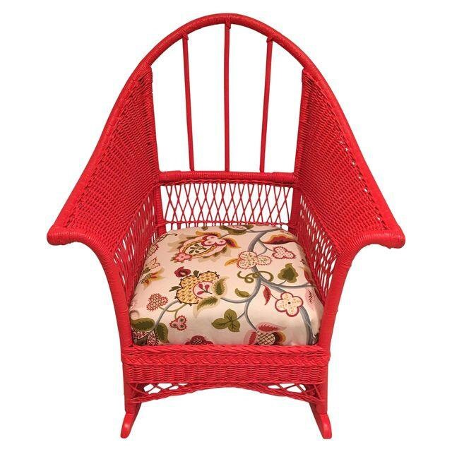 Red Wicker Rocking Chair – Haute Juice
