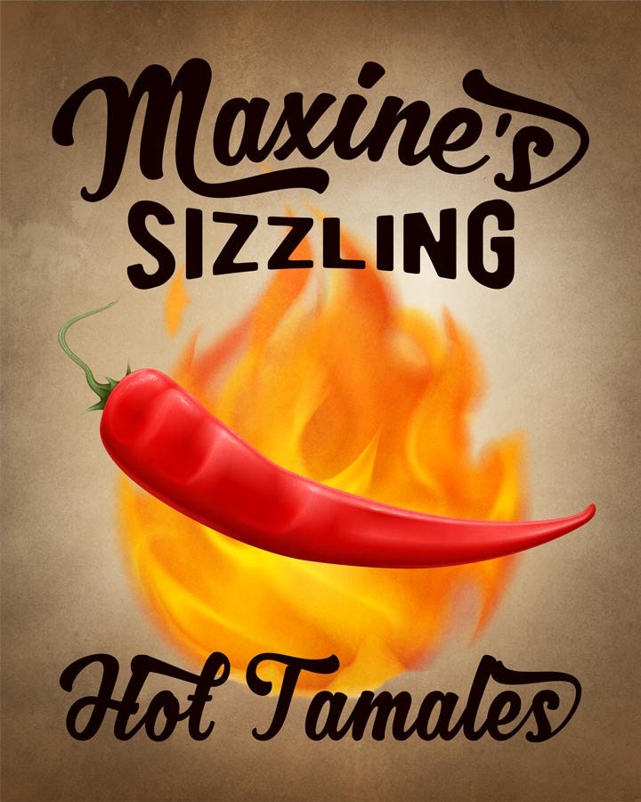 Personalized Tin Sign Sizzling Hot Tamales Kitchen by InspiredTin