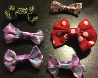 Items similar to Double Ruffle Hair Bows Single Style Color Choice on Etsy